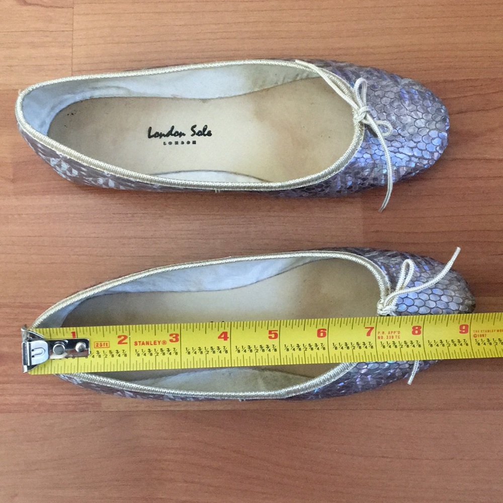 London Sole Metallic Lilac “Lizard” Ballet Flats - Gem